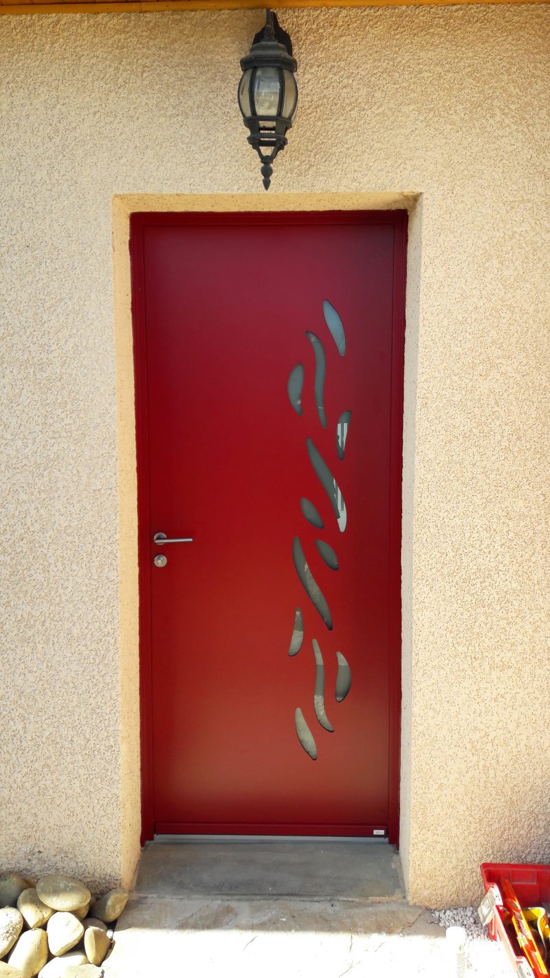 Porte d'entrée palm rouge - Sonnier